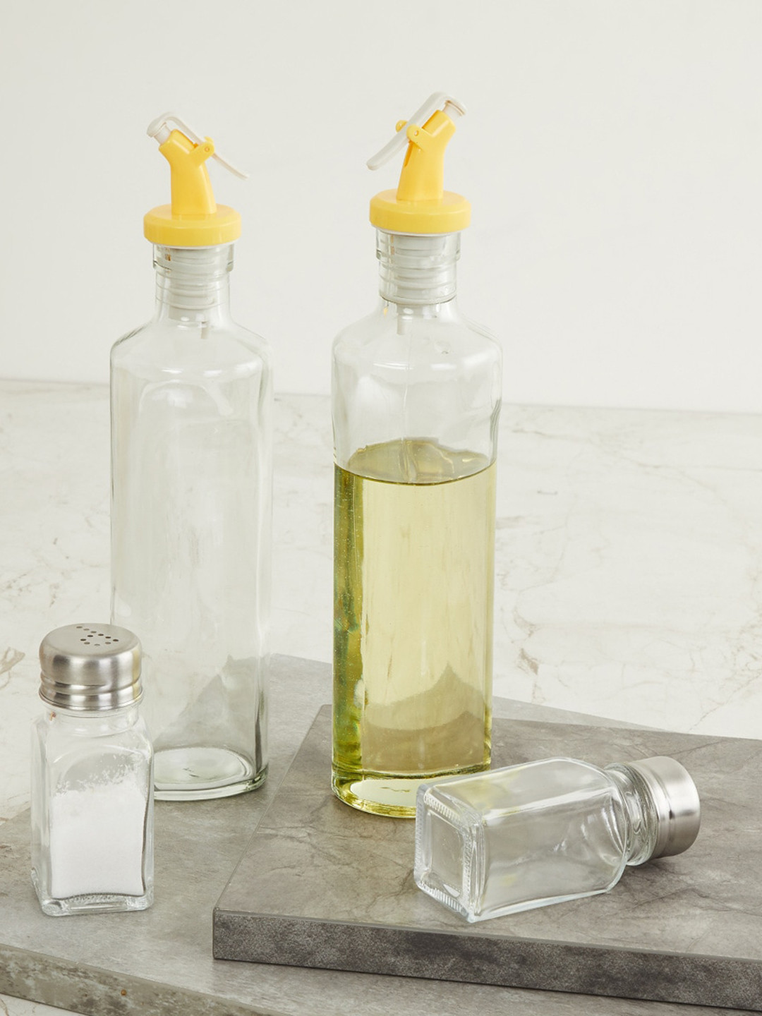 Buy Home Centre Set Of 4 Glass Condiment Set - Oil Dispenser for Unisex ...
