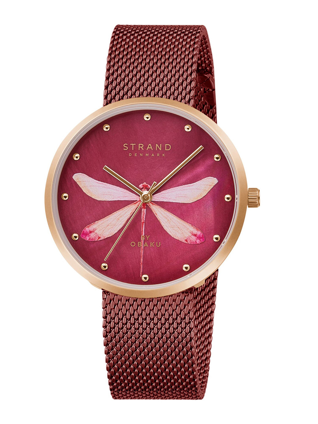 Buy STRAND BY OBAKU Women Maroon Brass Printed Dial Analogue Watch ...