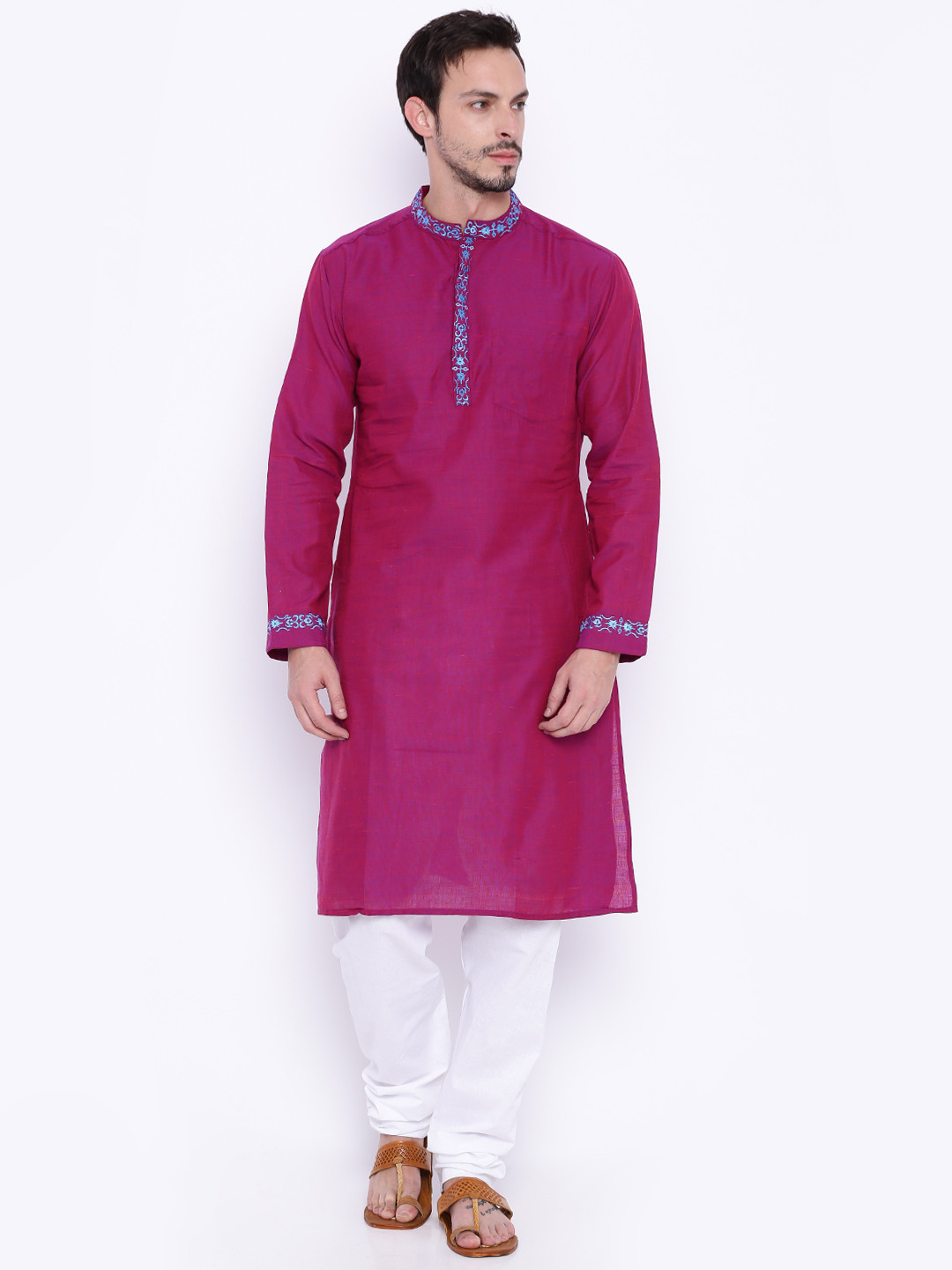 Buy Svanik Men Magenta Kurta - Kurtas for Men 1572981 | Myntra