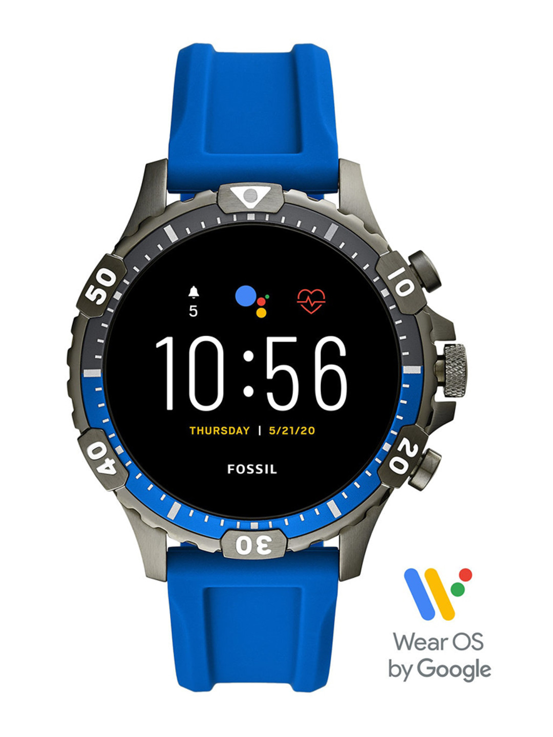 Buy Fossil Men Blue Garrett HR Smartwatch FTW4042 - Smart Watches for ...