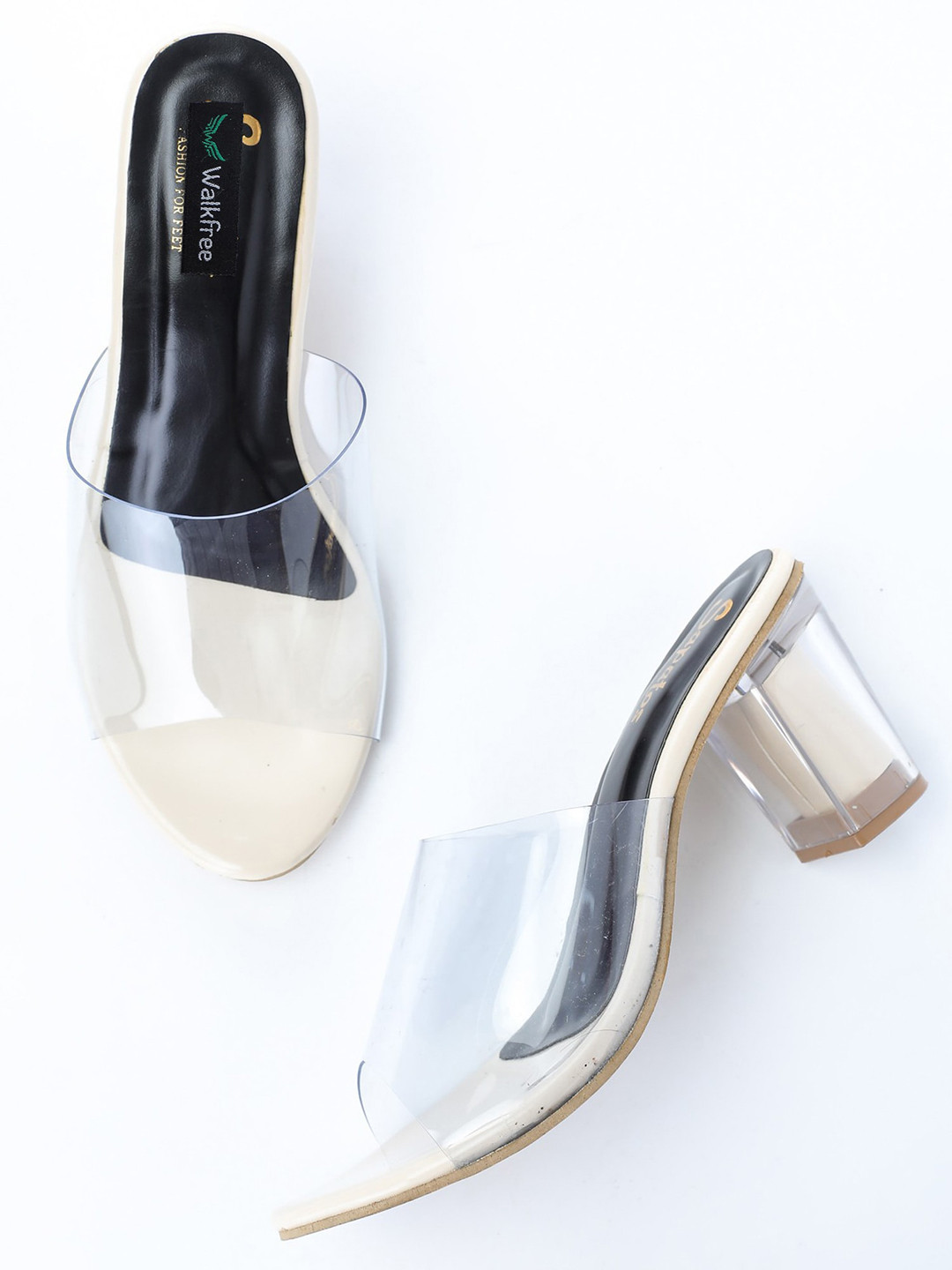 Buy Walkfree Women Transparent Block Heels - Heels for Women 15732564 ...
