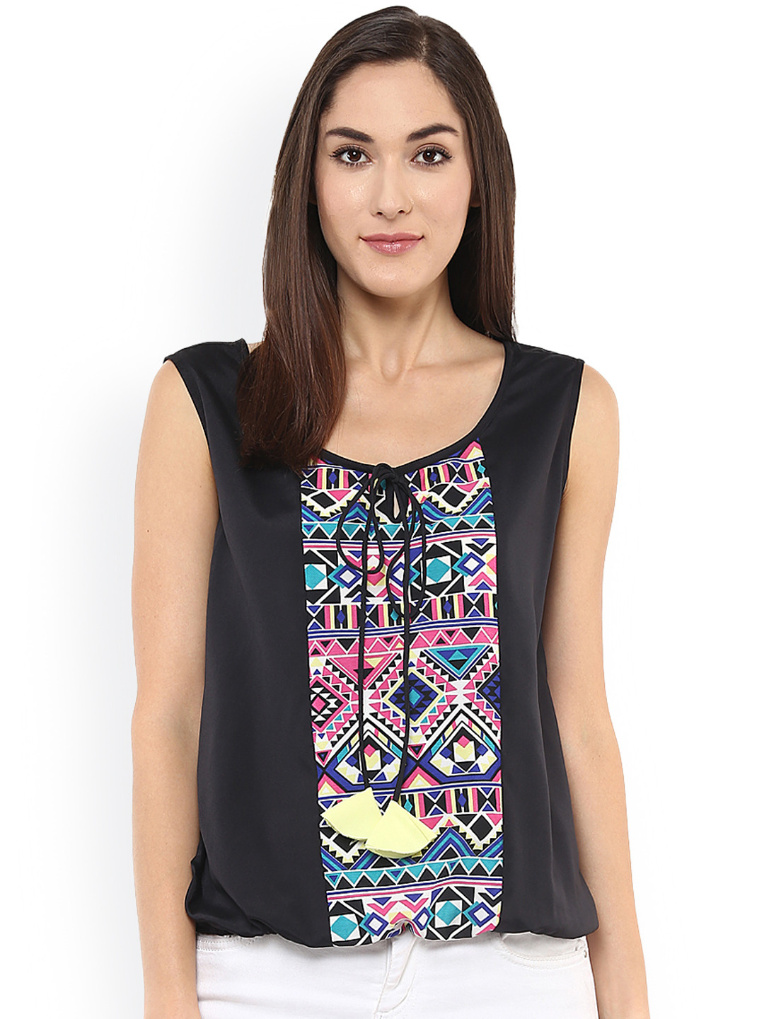 Buy Zima Leto Women Black Printed Top - Tops for Women 1573781 | Myntra