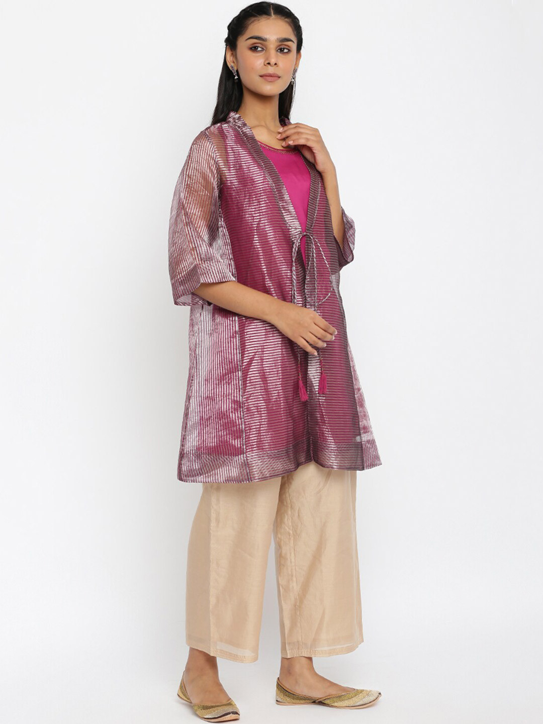 Buy Fabindia Pink Silk Tunic With Jacket - Tunics for Women 15737980 ...