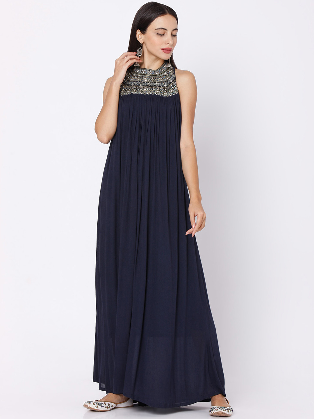 Buy Ojas Designs Navy Blue Maxi Dress - Dresses for Women 15753022 | Myntra