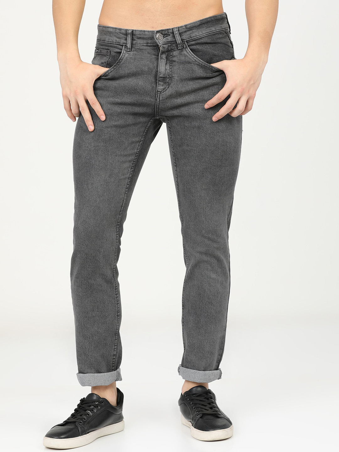 Buy HIGHLANDER Men Grey Slim Fit Stretchable Jeans - Jeans for Men ...