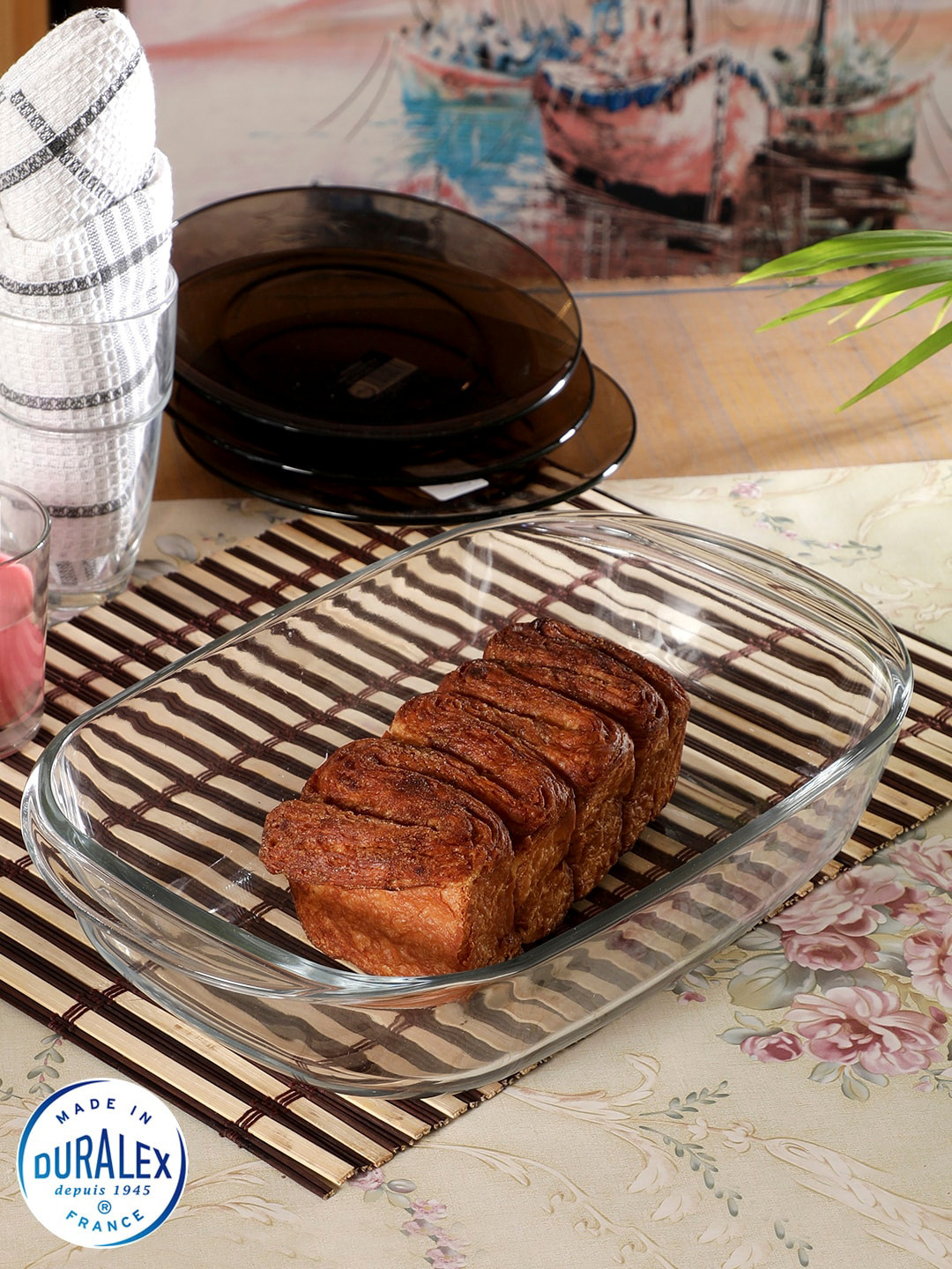 Buy DURALEX Transparent Ovenchef Rectangular Roaster 2.5 Ltr - Bakeware ...