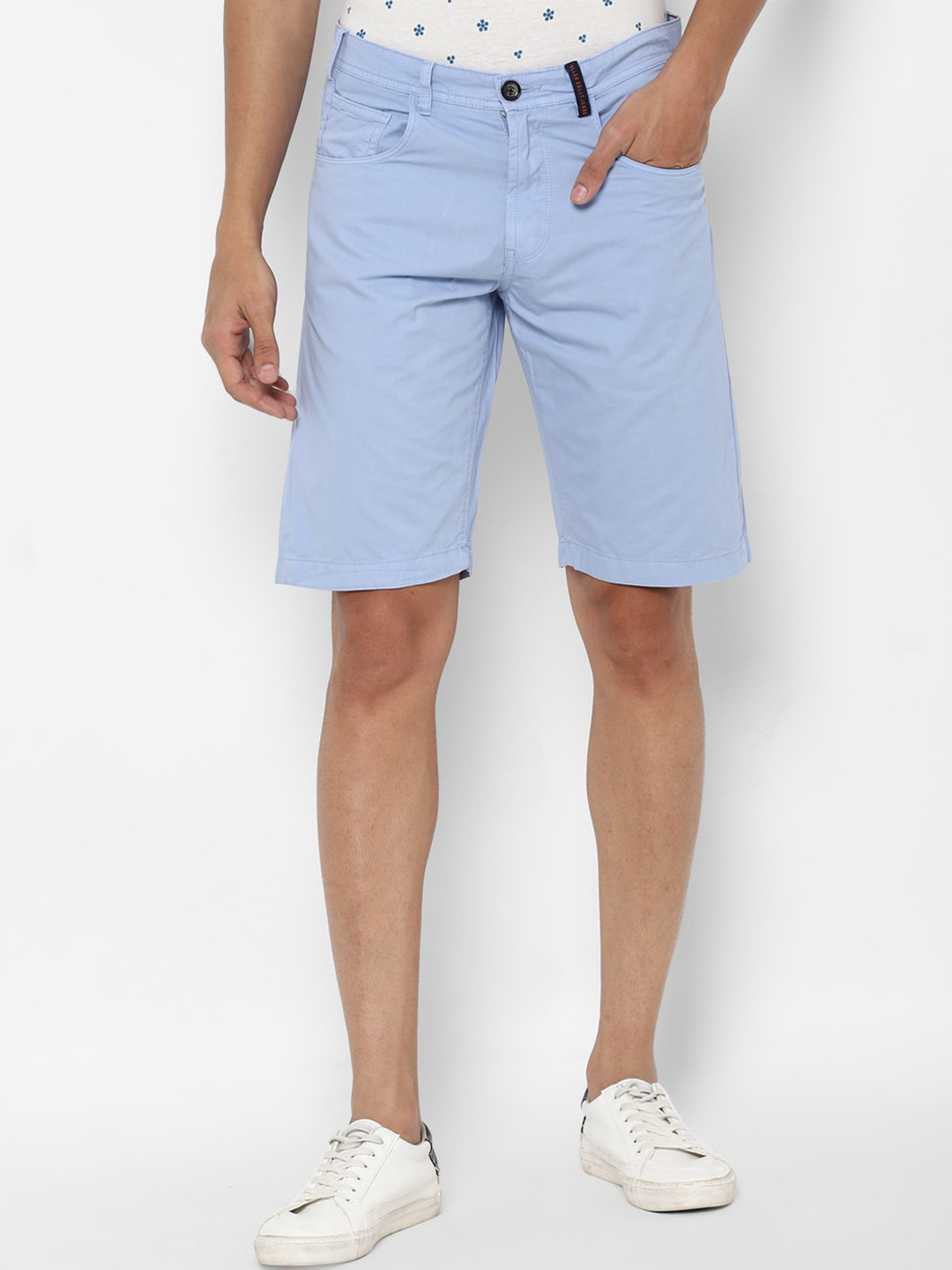 Buy Allen Solly Sport Men Blue Slim Fit Regular Pure Cotton Shorts ...