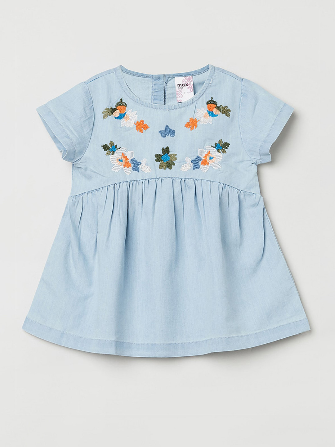 Buy Max Blue Floral A Line Top - Tops for Girls 15761106 | Myntra