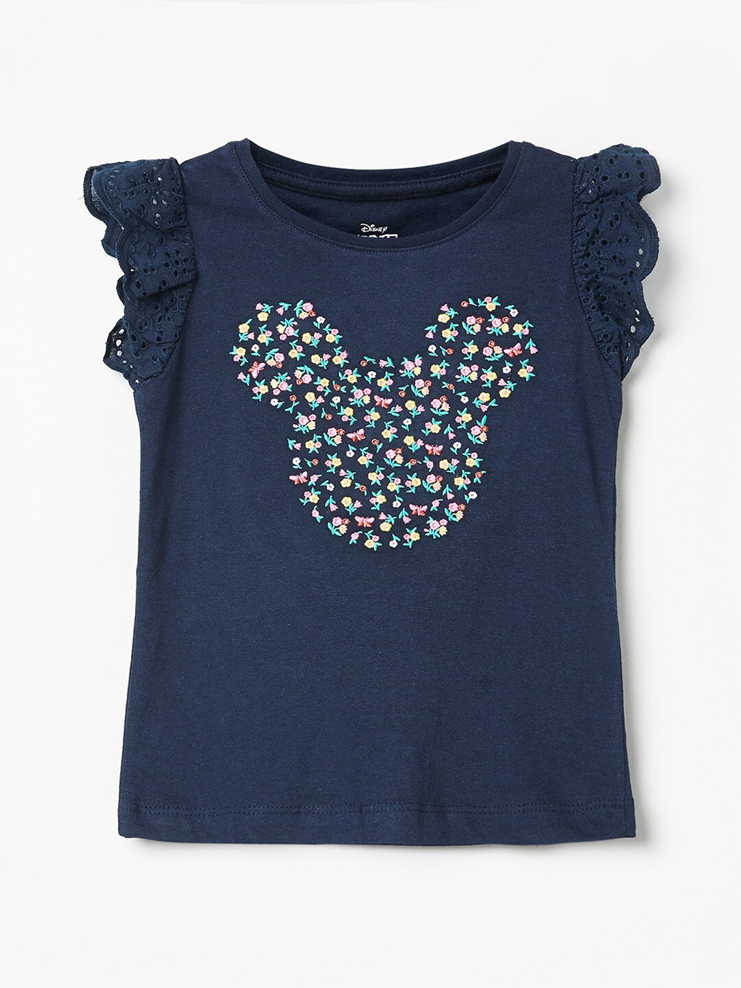 Buy Max Girls Blue Floral Embroidered Regular Top - Tops for Girls ...