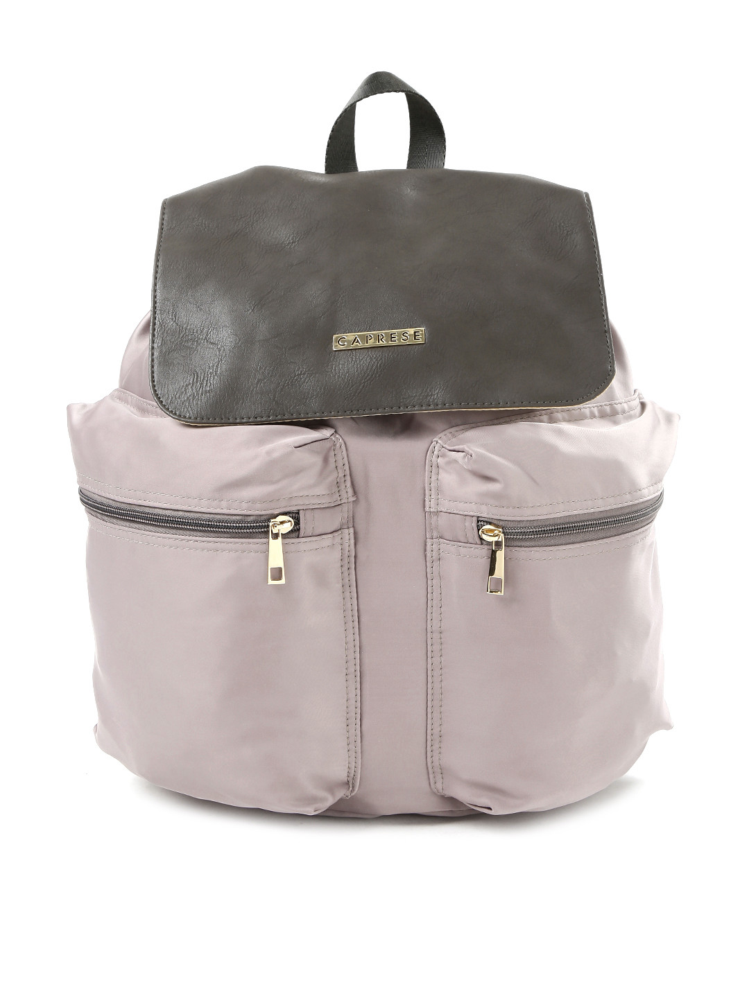 Buy Caprese Women Taupe Colourblocked Alistair Backpack - Backpacks for ...