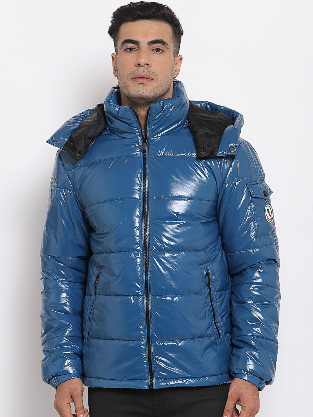 Buy Red Tape Men Blue Solid Padded Jacket - Jackets for Men 15766200 ...