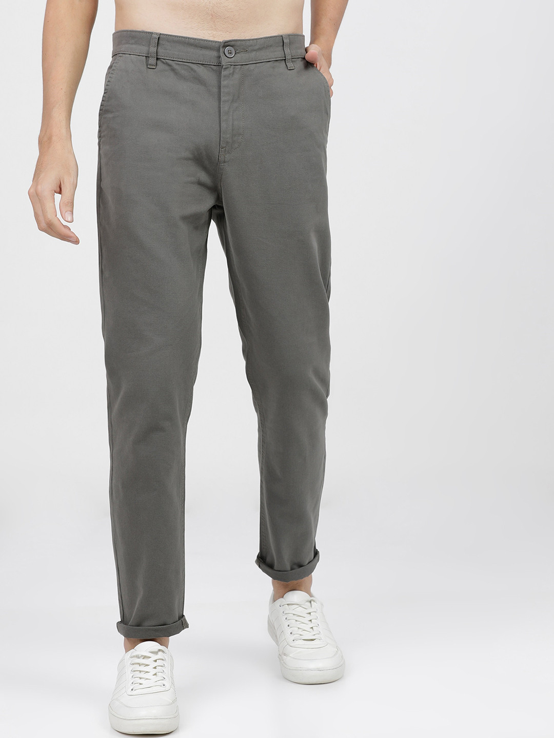 Buy KETCH Men Green Super Slim Fit Easy Wash Cotton Chinos - Trousers ...