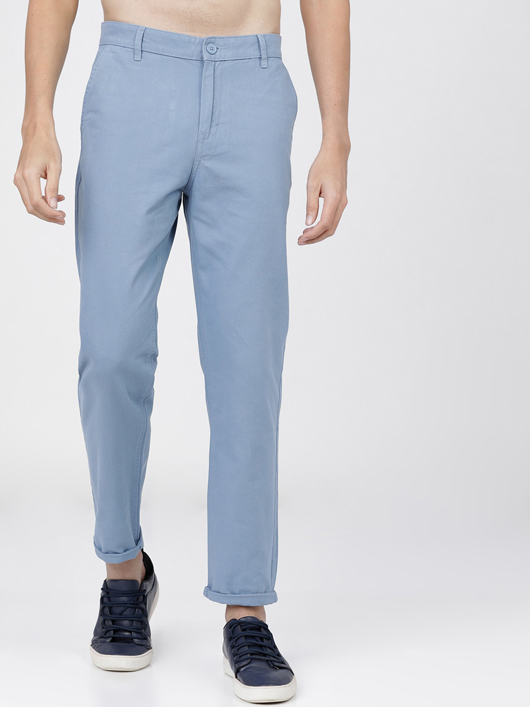 Buy KETCH Men Blue Slim Fit Easy Wash Trousers - Trousers for Men ...