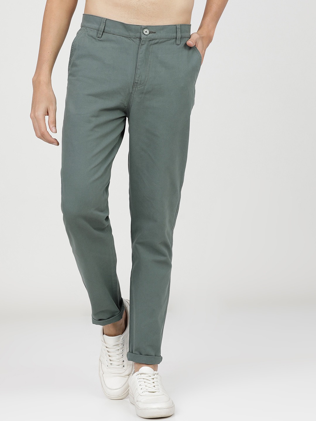 Buy KETCH Men Grey Slim Fit Trousers - Trousers for Men 15769392 | Myntra