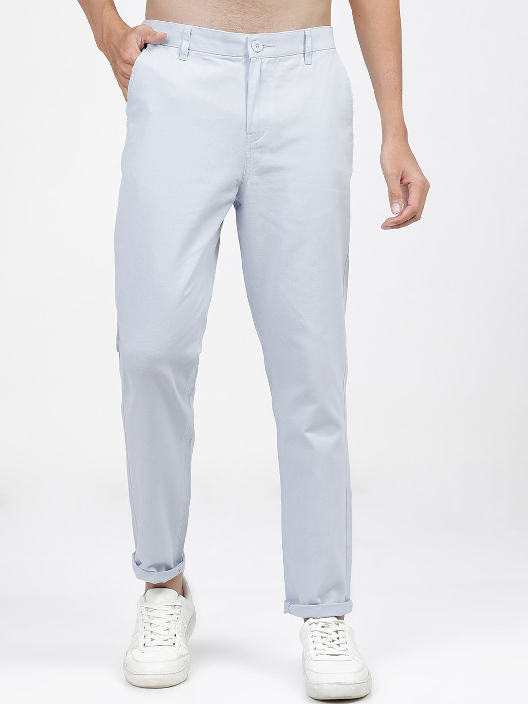 Buy KETCH Men Blue Slim Fit Cotton Trousers - Trousers for Men 15769418 ...
