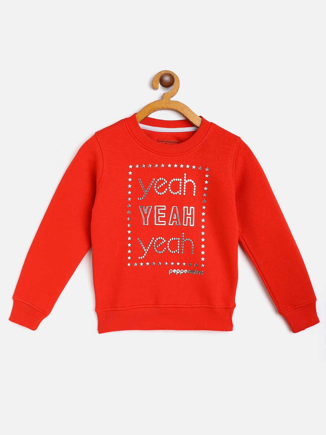Buy Peppermint Girls Red Printed Sweatshirt - Sweatshirts for Girls ...