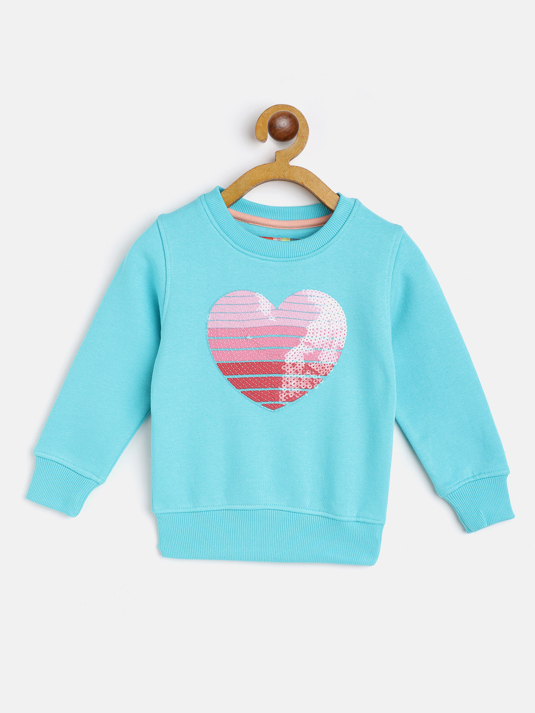 Buy Peppermint Girls Turquoise Blue Printed Sweatshirt - Sweatshirts ...