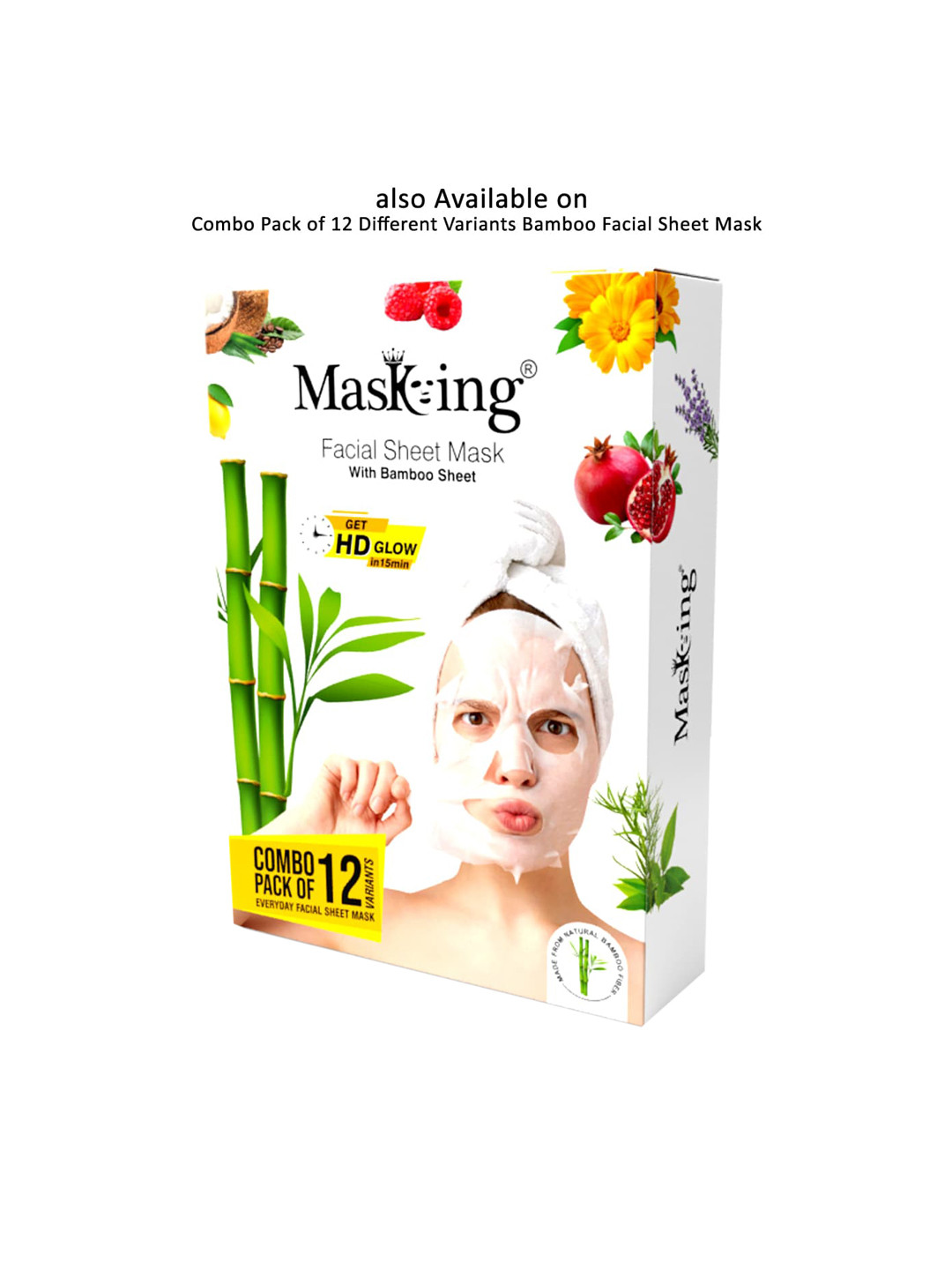 Buy MasKing Unisex Pack Of 5 Bamboo Facial Sheet Mask Of Lavender ...