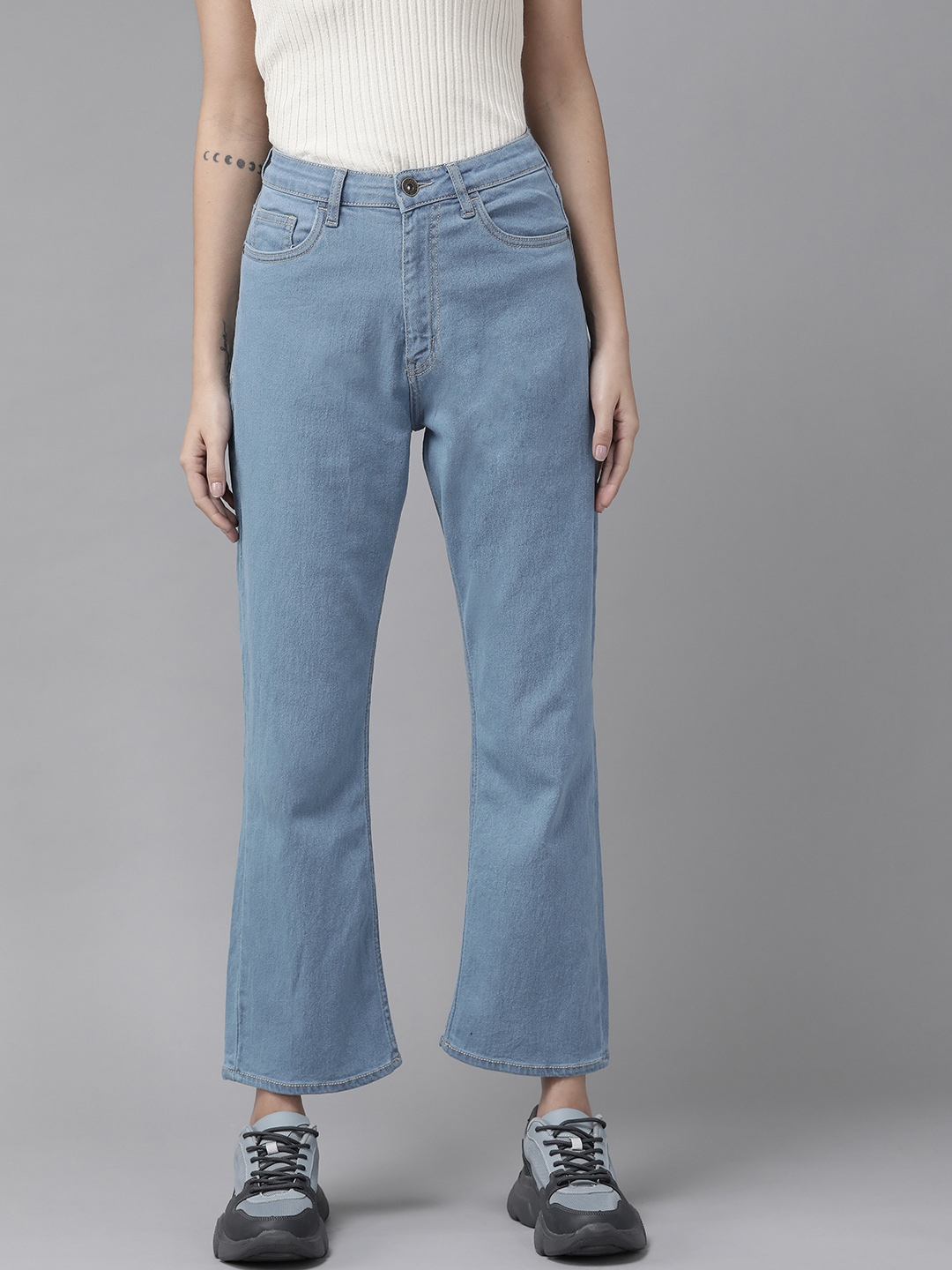 Buy The Roadster Lifestyle Co Women Blue Straight Fit Stretchable Jeans ... Buy The Roadster Lifestyle Co Women Blue Straight Fit Stretchable Jeans ...