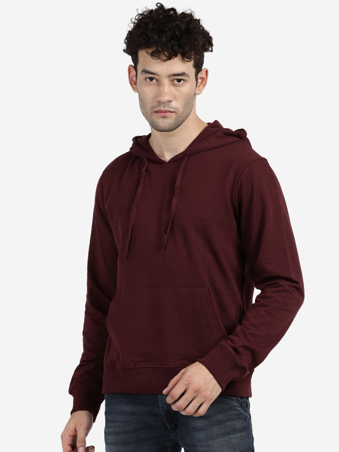Buy MASH UNLIMITED Men Maroon Hooded Sweatshirt - Sweatshirts for Men ...