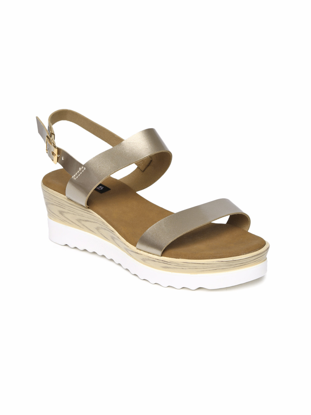 Buy Inc 5 Women Bronze Solid Sandals - Heels for Women 1578223 | Myntra