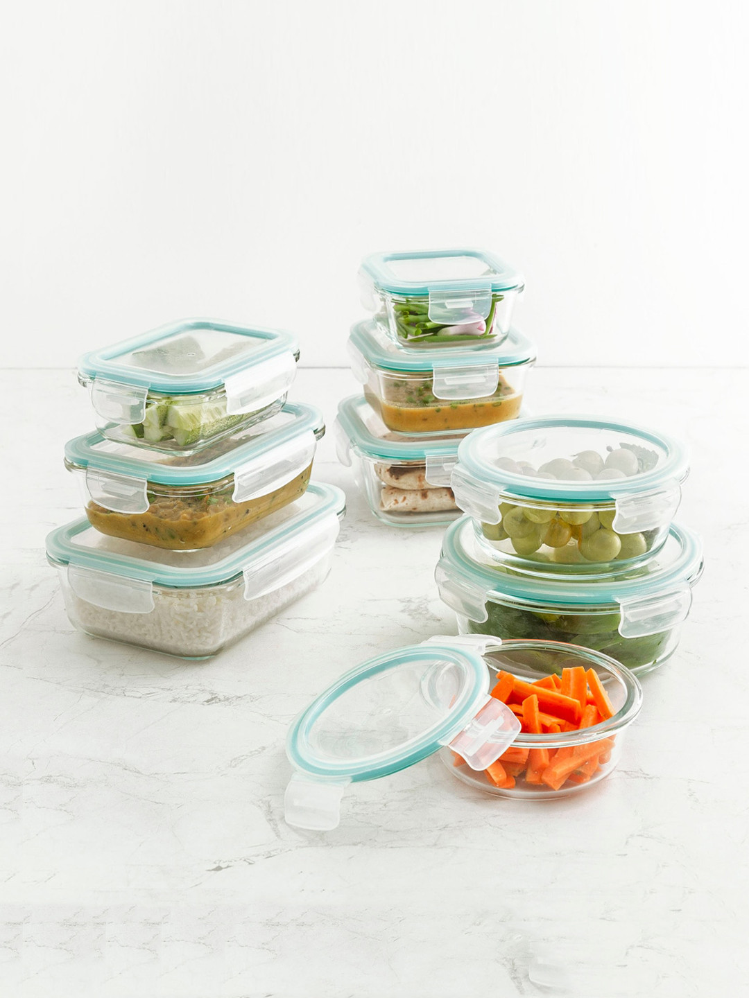 Buy Home Centre Set Of 9 Wellness Solid Food Storage Set - Container ...