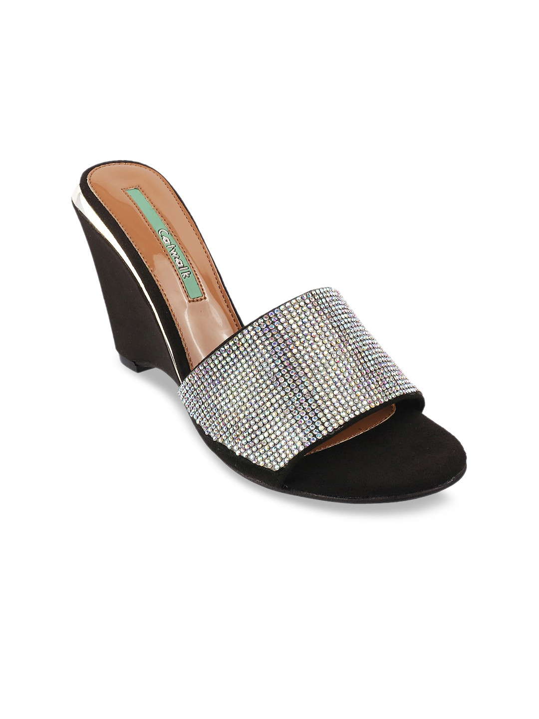 Buy Catwalk Women Black Embellished Wedges - Heels for Women 15783364 ...