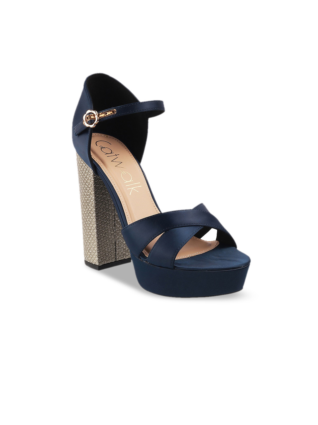 Buy Catwalk Blue Platform Sandals With Buckles - Heels for Women ...