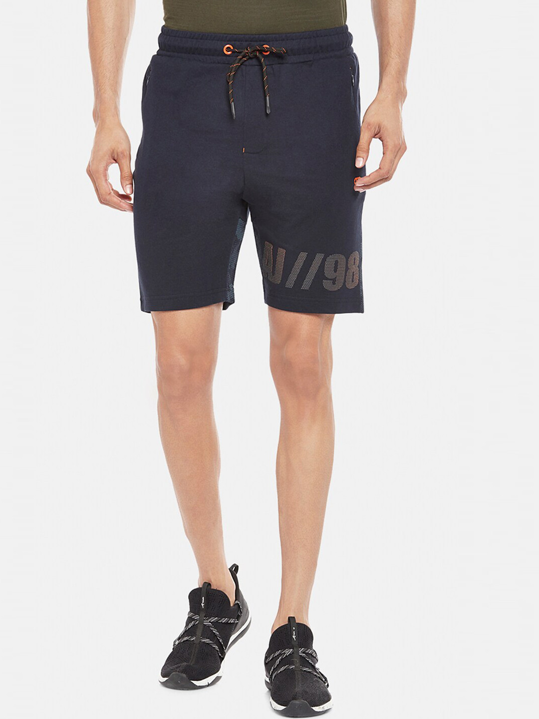 Buy Ajile By Pantaloons Men Navy Blue Slim Fit Regular Shorts - Shorts ...
