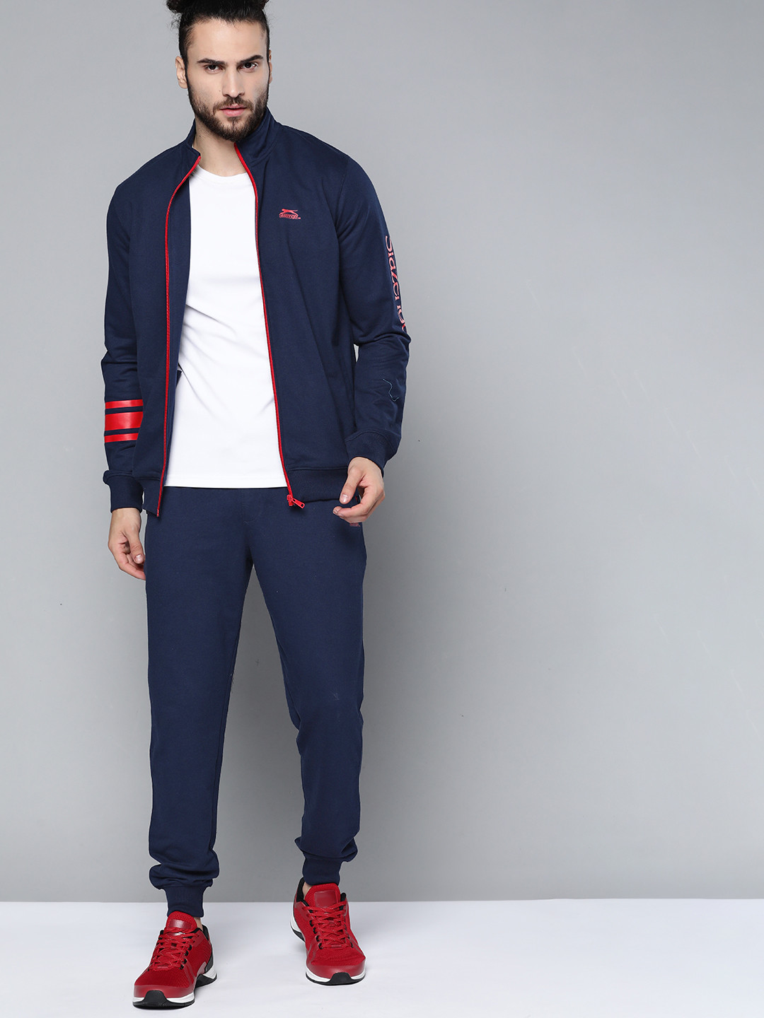Buy Slazenger Men Navy Blue Solid Tracksuit - Tracksuits for Men ...