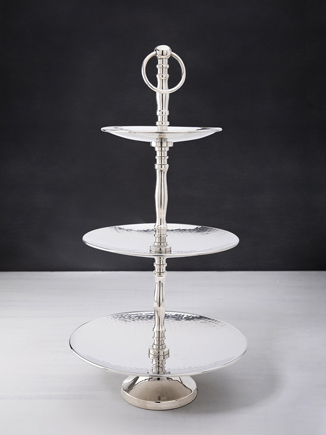 Buy Ellementry Silver Toned 3 Tier Metal Cake Stand - Cake Stand for ...