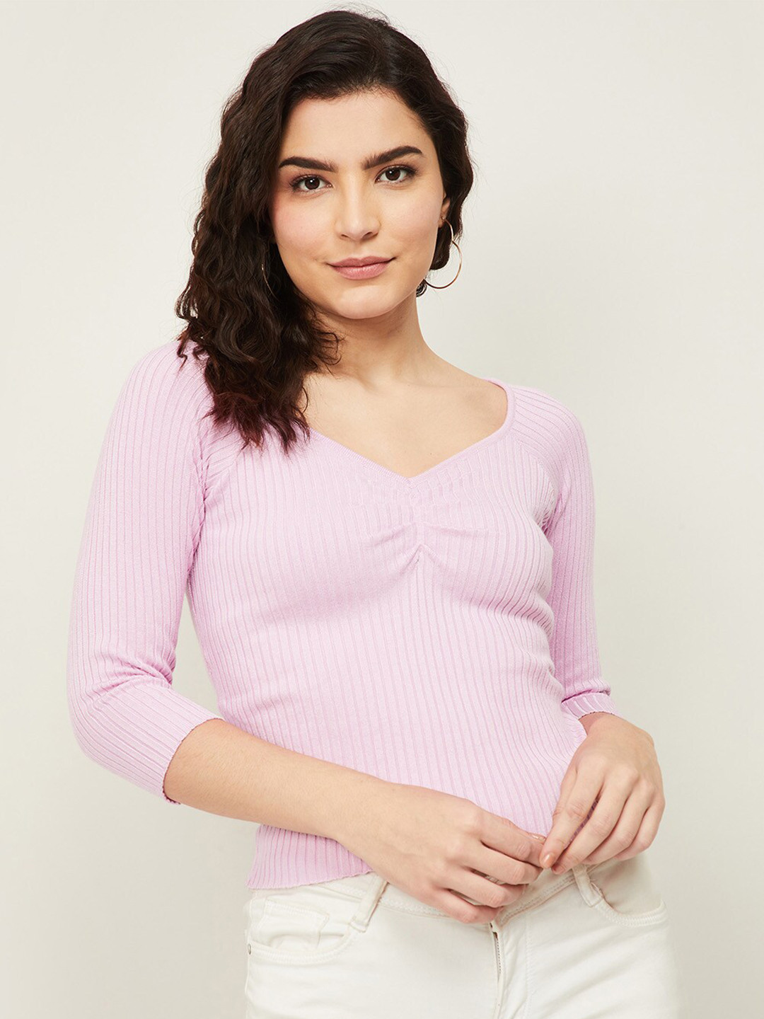 Buy Ginger By Lifestyle Purple Fitted Top - Tops for Women 15795002 ...