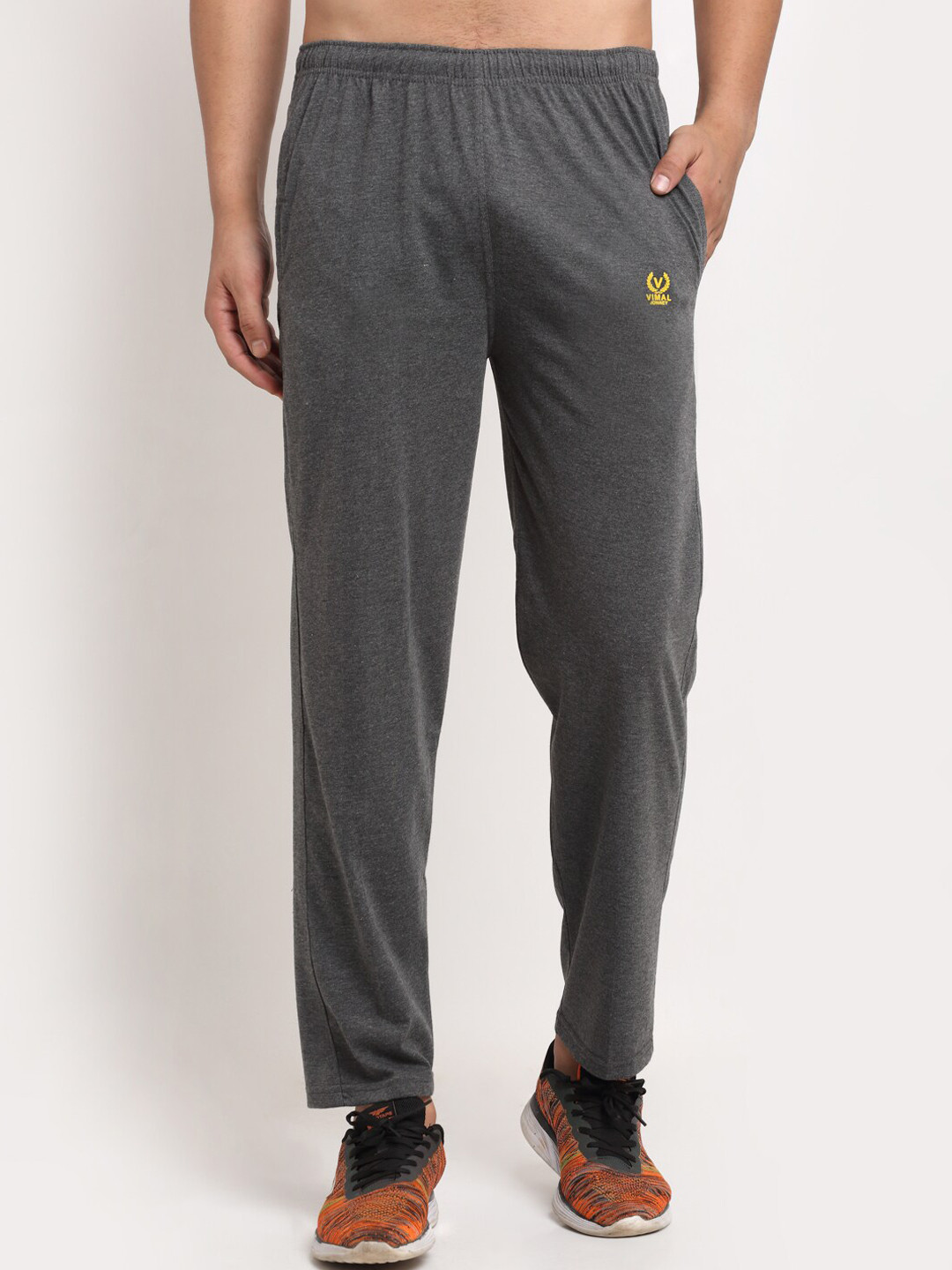 Buy VIMAL JONNEY Men Grey Solid Track Pants - Track Pants for Men ...