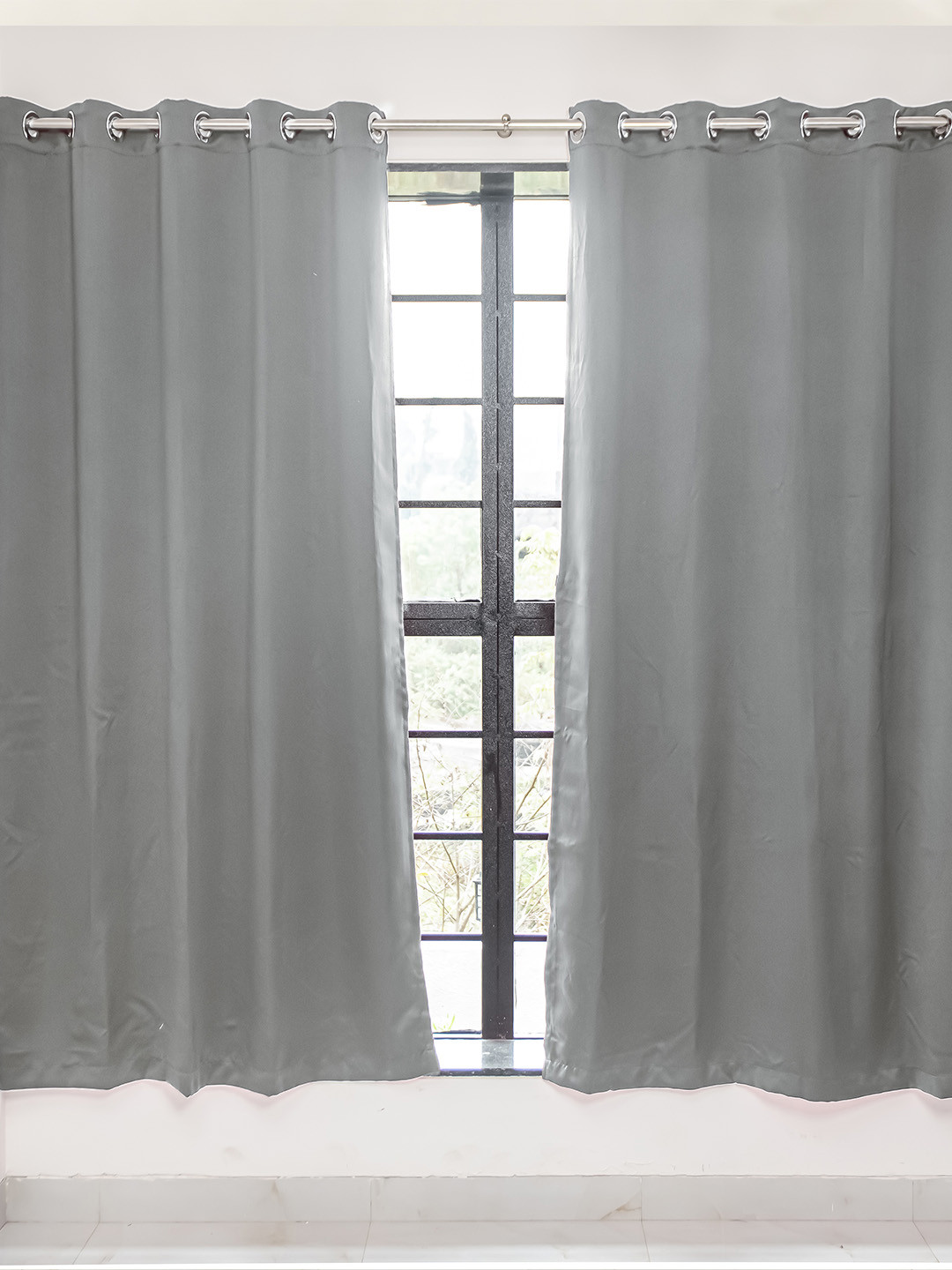 Buy Livpure Smart Grey Set Of 2 Black Out Door Curtain - Curtains And ...
