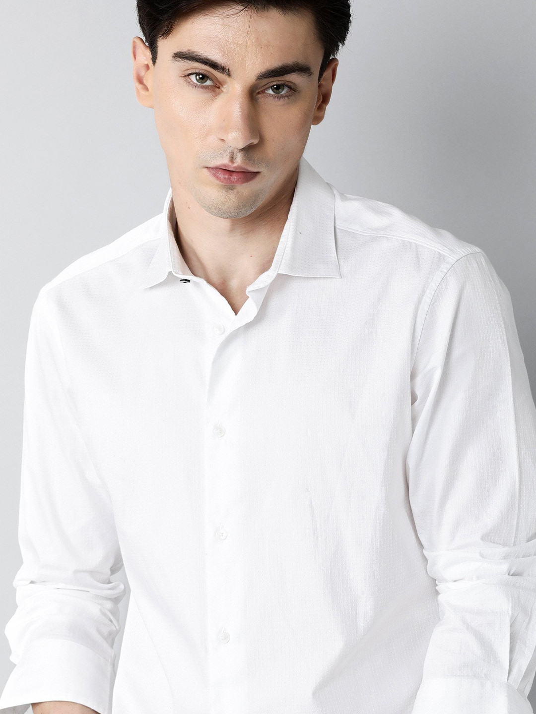 Buy RARE RABBIT Men White Slim Fit Solid Casual Shirt - Shirts for Men ...