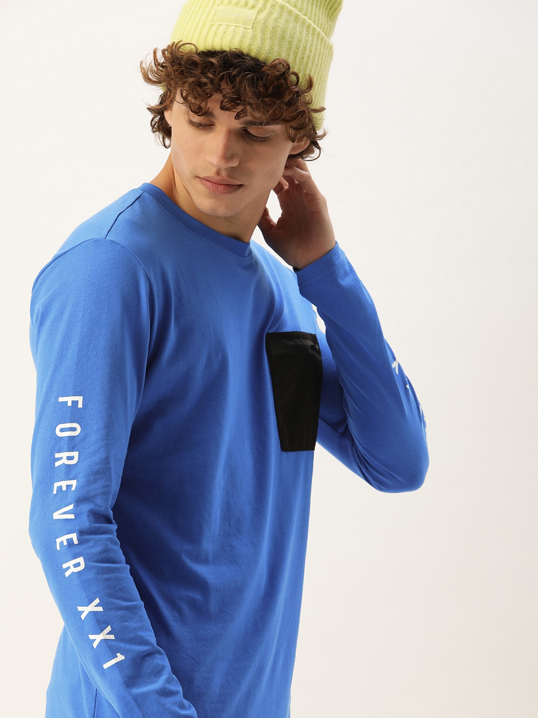 Buy Forever 21 Men Blue And Black Printed T Shirt Tshirts For Men