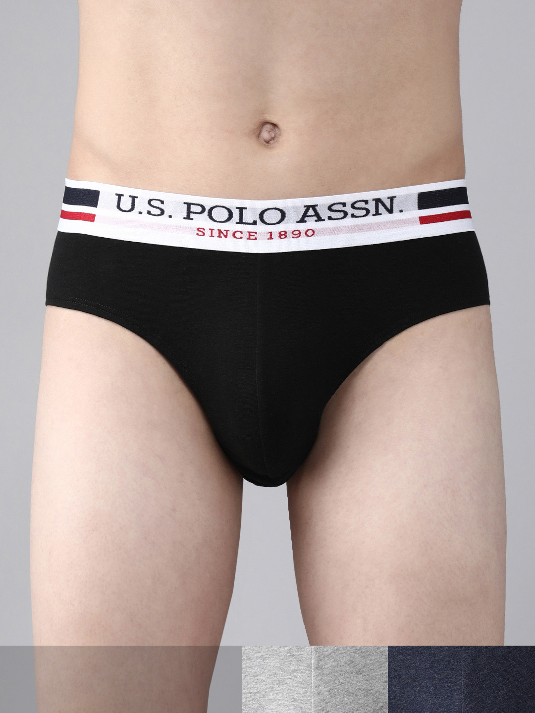 Buy U.S. Polo Assn. Men Pack Of 3 Solid Pure Cotton Briefs I006 BGD P3 - Briefs for Men 15823098 ...