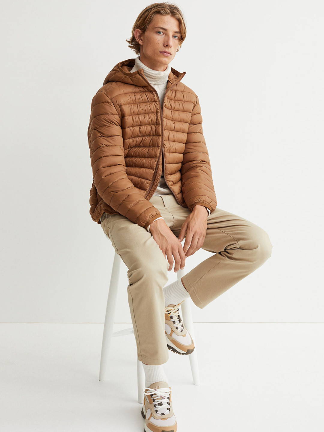 Buy H&M Men Brown Lightweight Puffer Jacket - Jackets for Men 15823698 ...