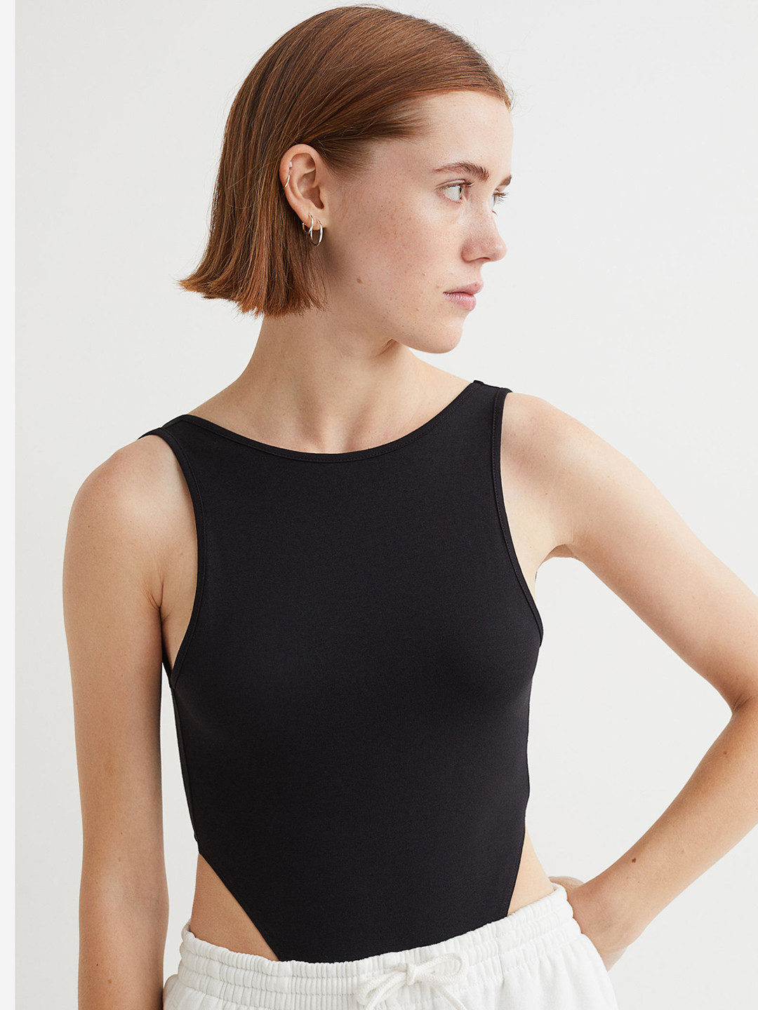 Buy H&M Women Black High Leg Body - Bodysuit for Women 15823710 | Myntra