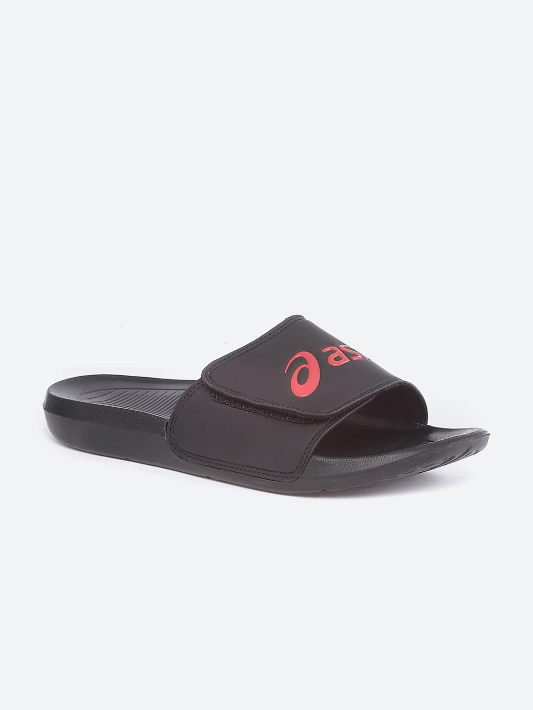 Buy ASICS Unisex Black & Red Printed Sliders AS002 - Flip Flops for ...