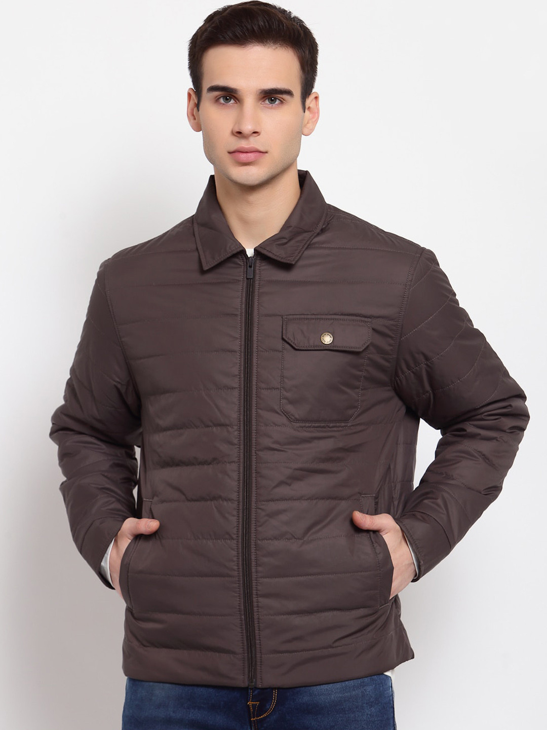 Buy Pepe Jeans Men Brown Padded Jacket - Jackets for Men 15830050 | Myntra