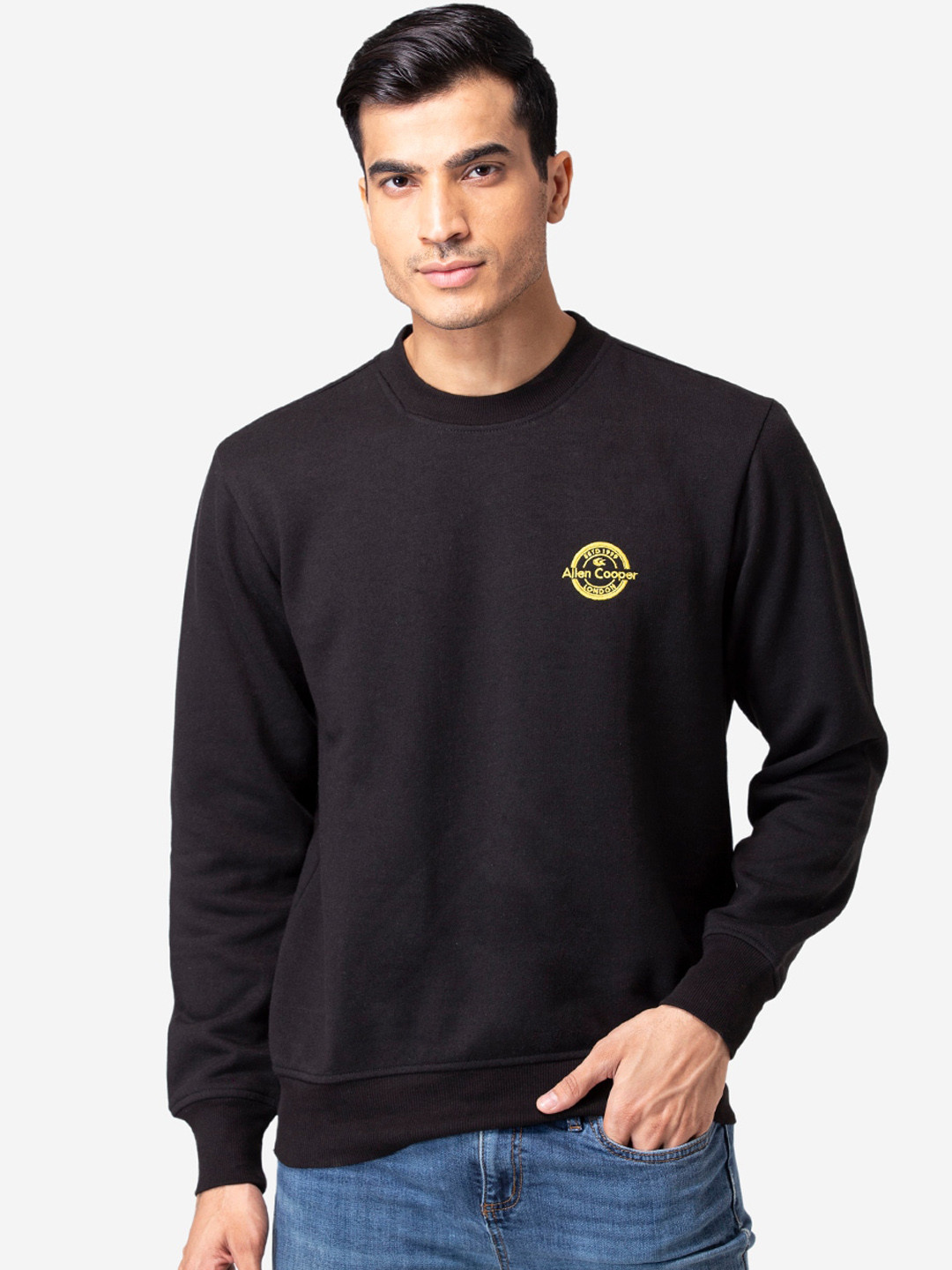 Buy Allen Cooper Men Black Sweatshirt - Sweatshirts for Men 15830276 ...
