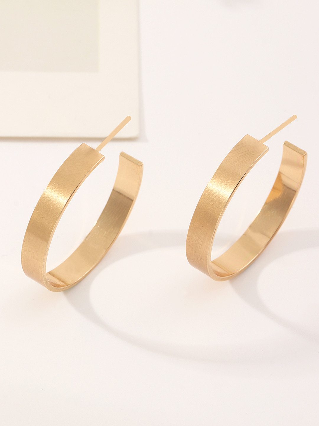 Buy URBANIC Women Gold Toned Circular Half Hoop Earrings - Earrings for ...