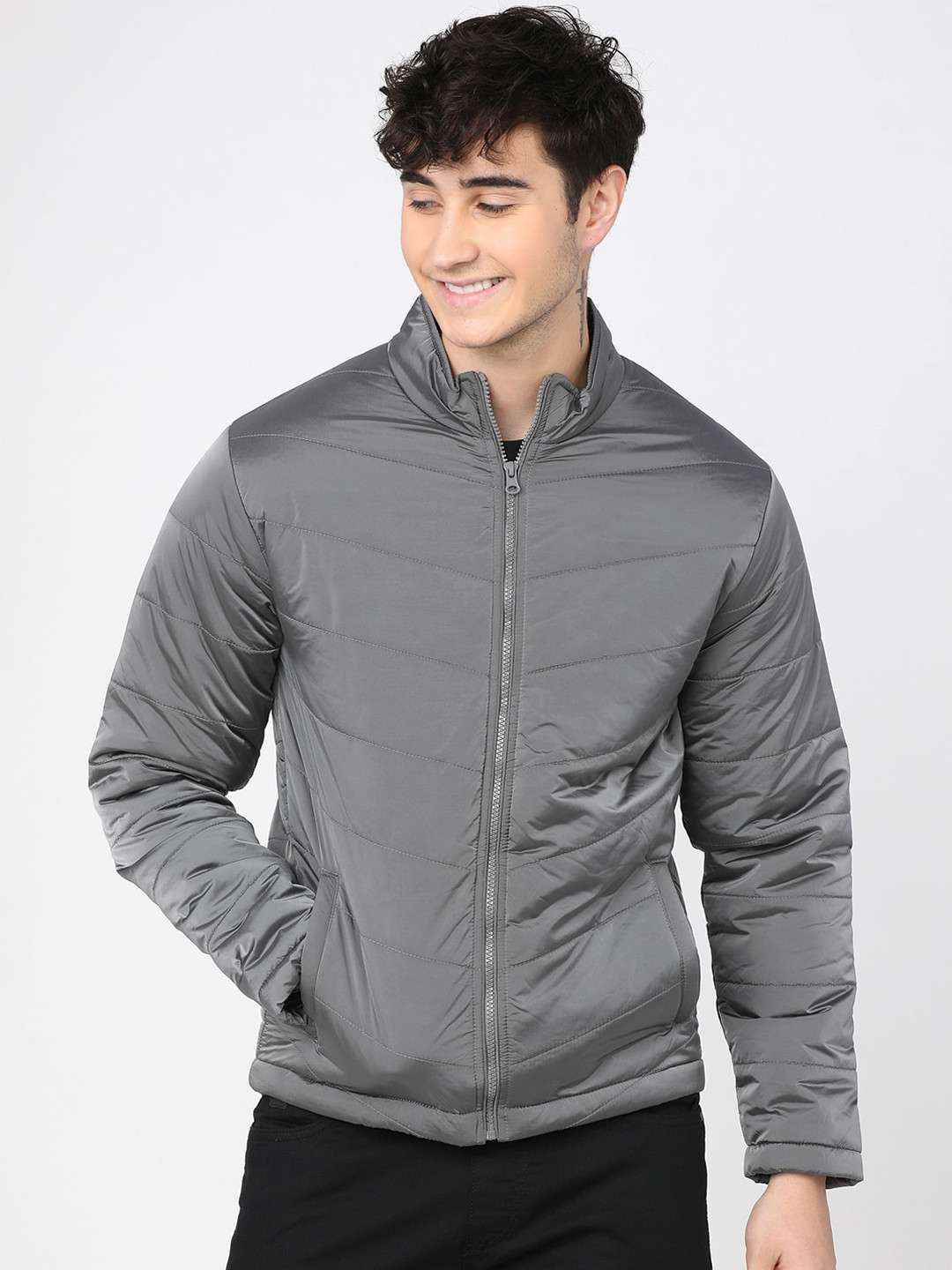 Buy HIGHLANDER Men Grey Padded Jacket - Jackets for Men 15835922 | Myntra