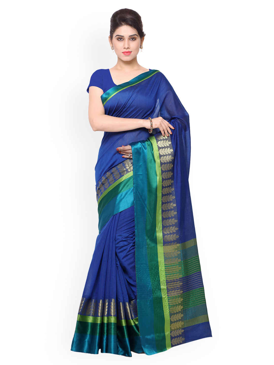 Buy Inddus Blue Cotton Traditional Saree - Sarees for Women 1583606 ...