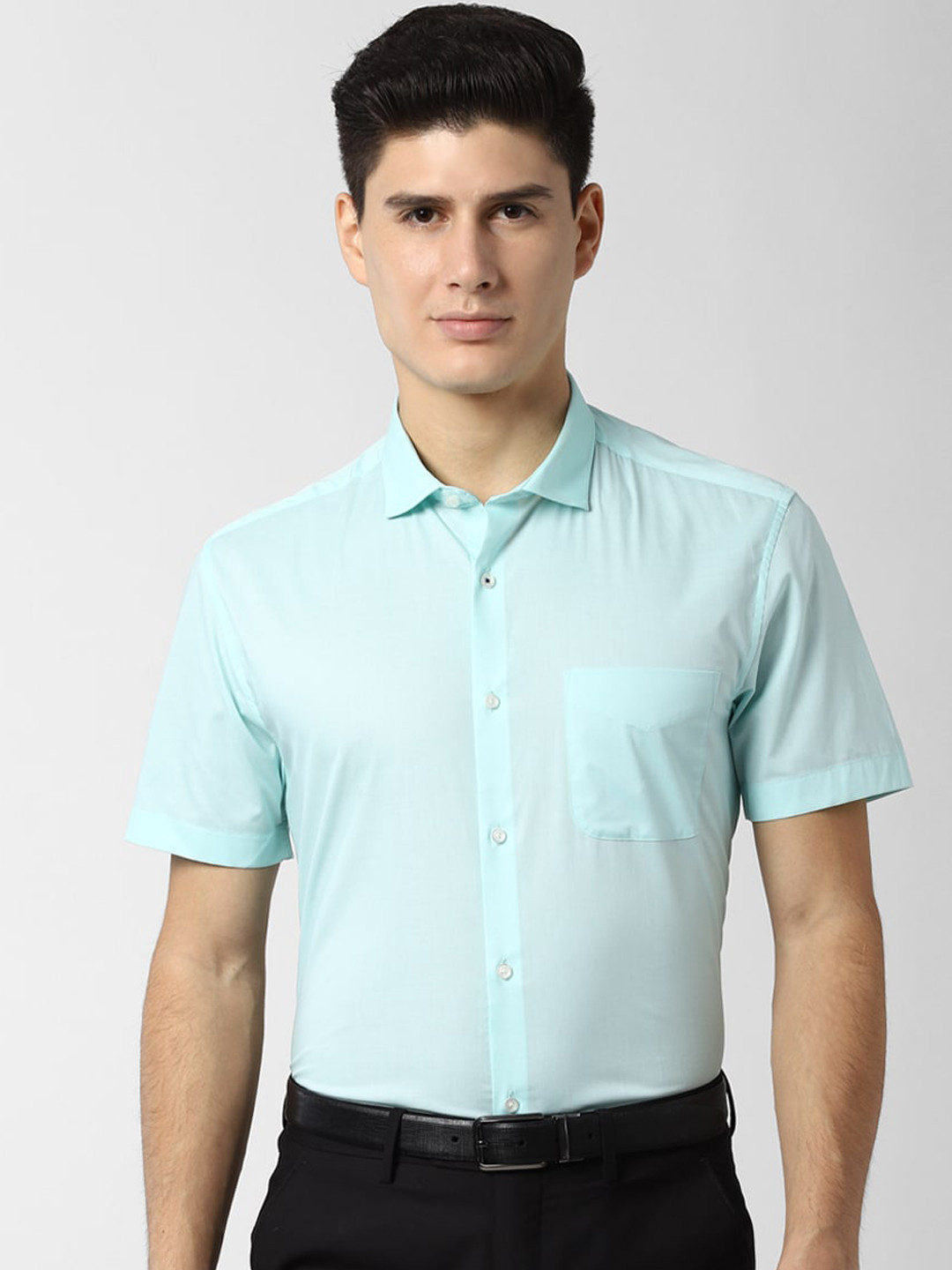 Buy Peter England Men Blue Slim Fit Opaque Formal Shirt - Shirts for ...