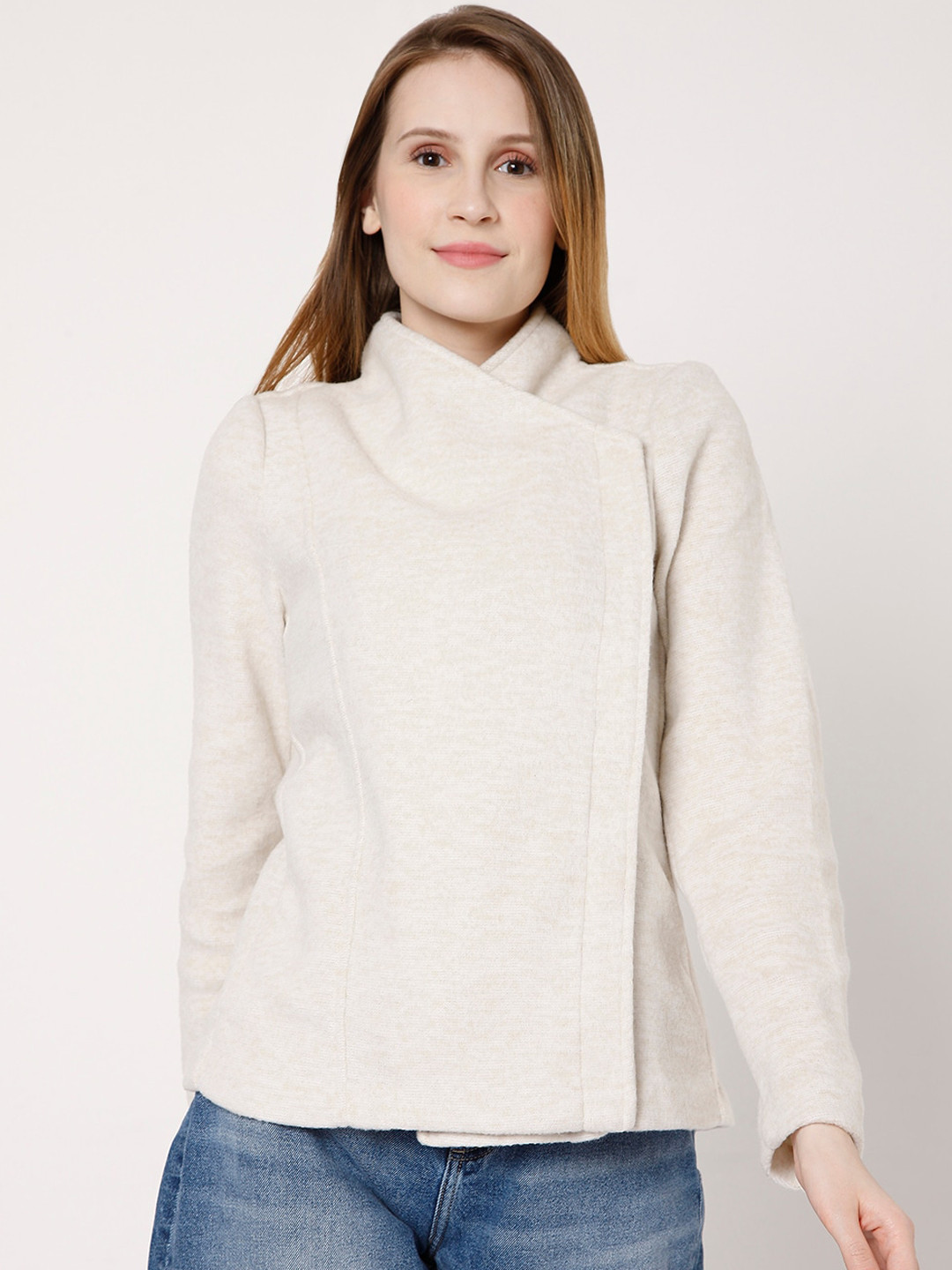 Buy Vero Moda Women Cream Coloured Solid Tailored Jacket - Jackets for ...