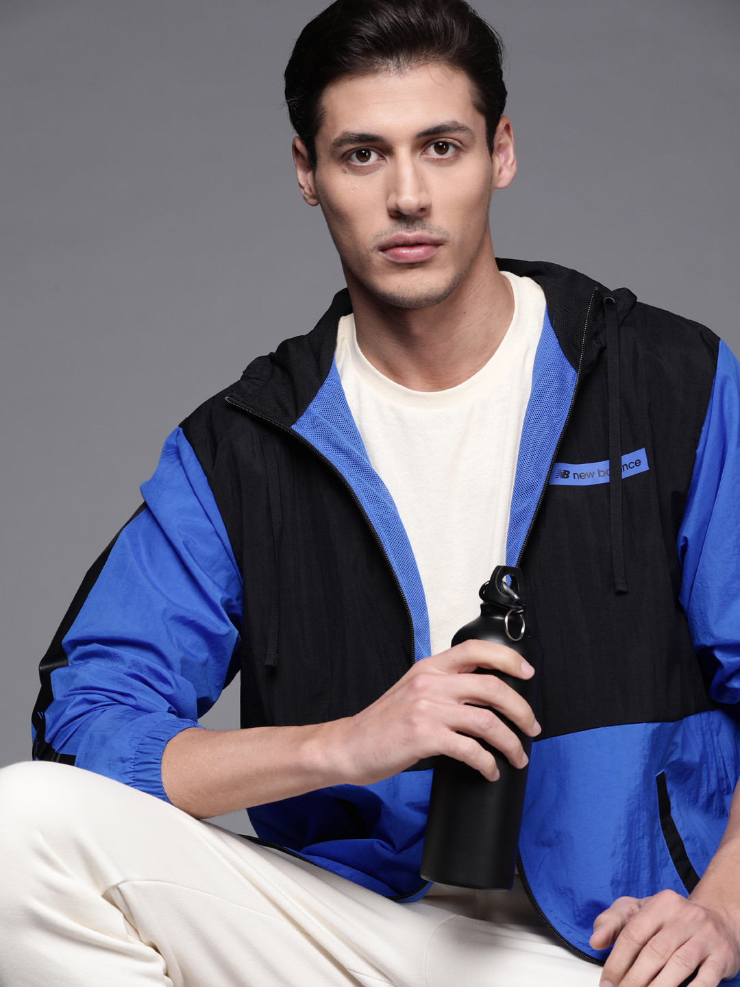 Buy New Balance Men Black & Blue Colourblocked Sporty Jacket - Jackets ...