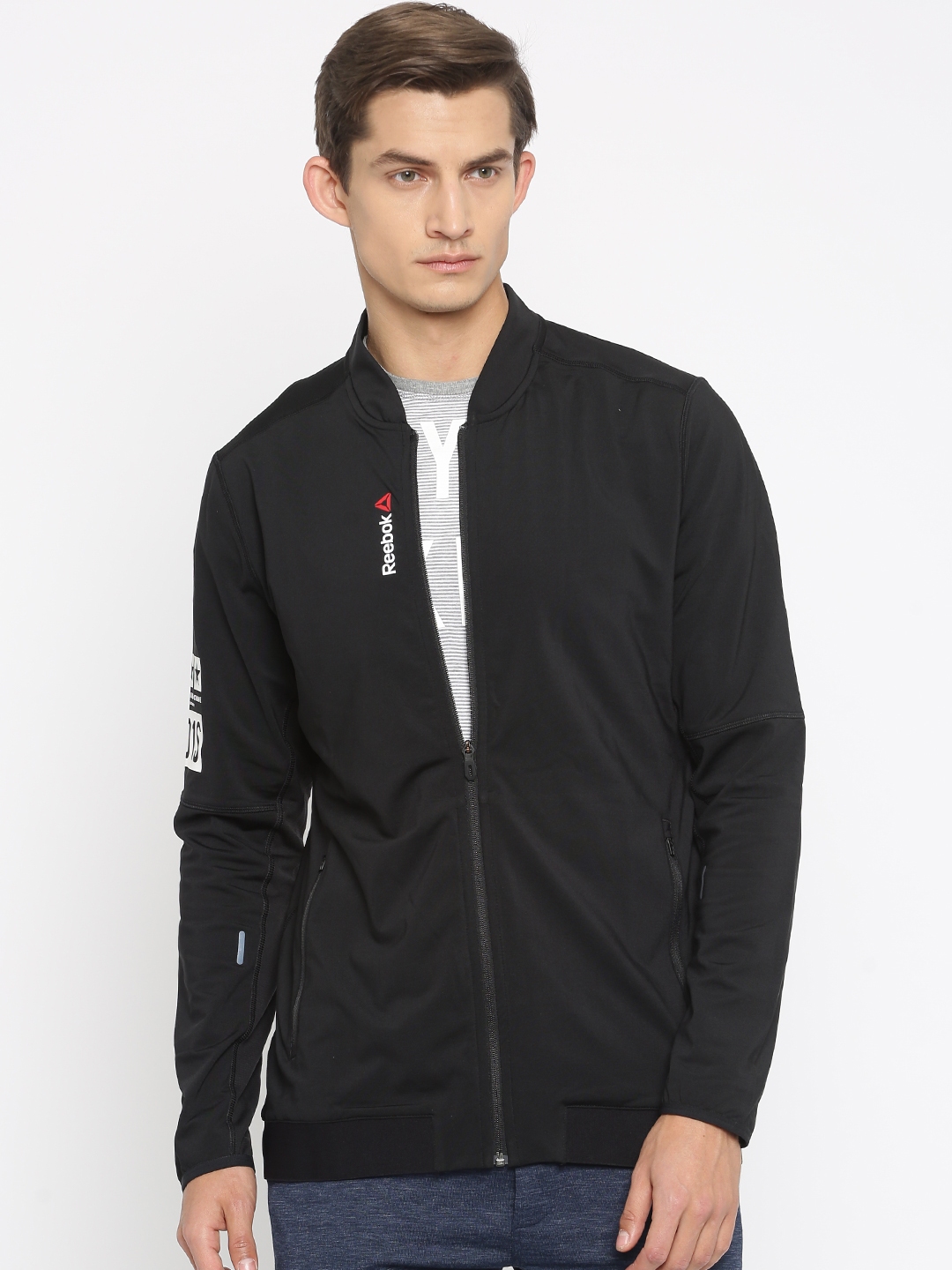 Buy Reebok Black Training Jacket - Jackets for Men 1587470 | Myntra