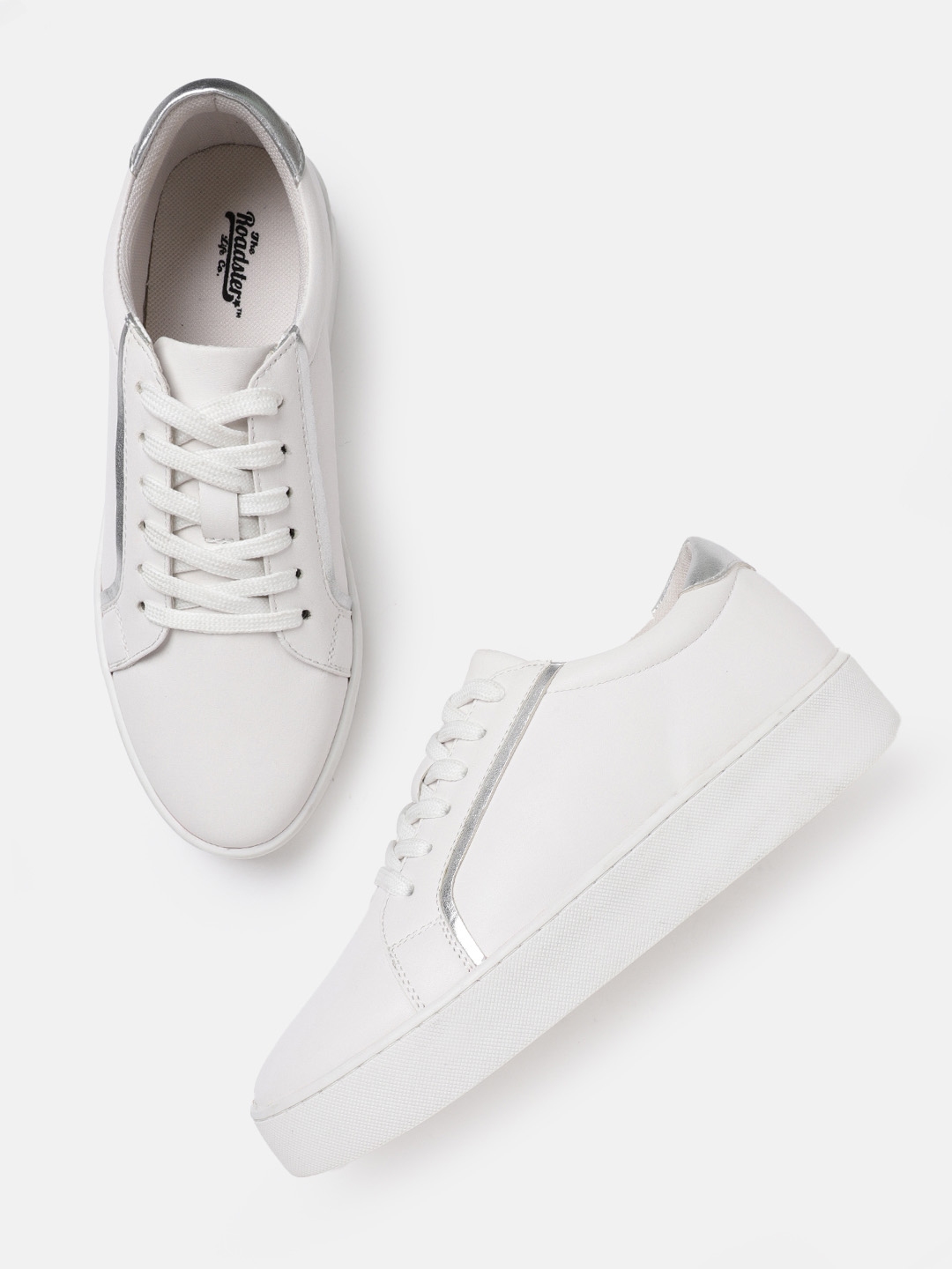 Buy The Roadster Lifestyle Co Women White Solid Flatform Sneakers ... Buy The Roadster Lifestyle Co Women White Solid Flatform Sneakers ...